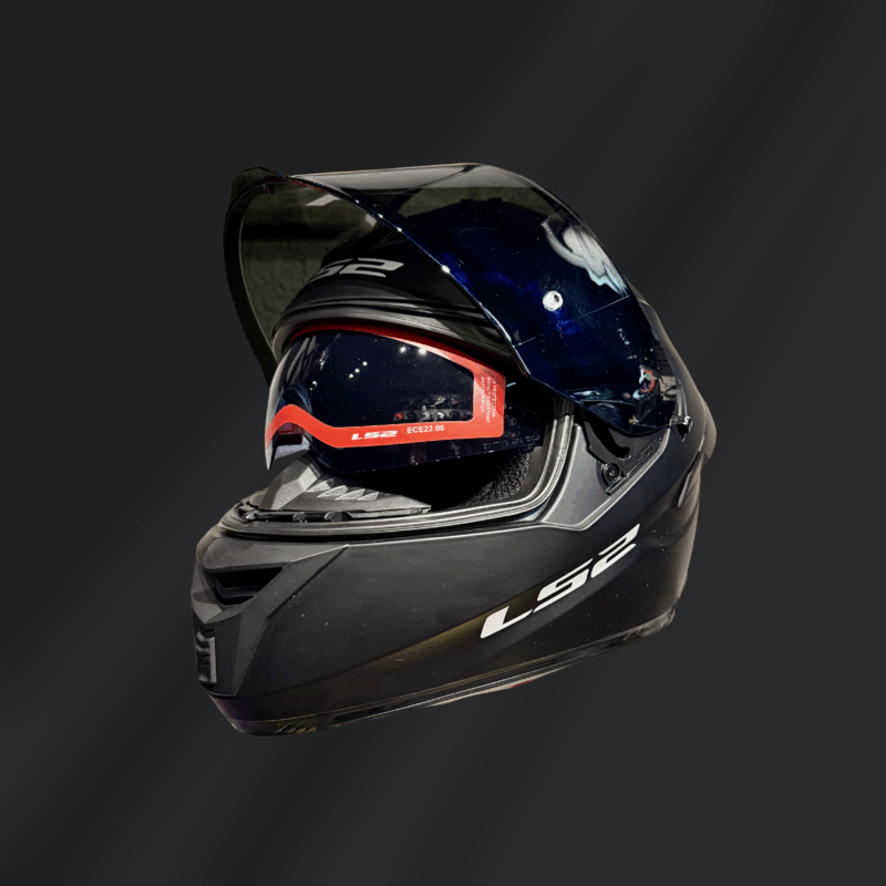 CASCO INTEGRAL LS2 FF806 FUSION NEGRO MATE CON INTERCOM Y LUZ LED