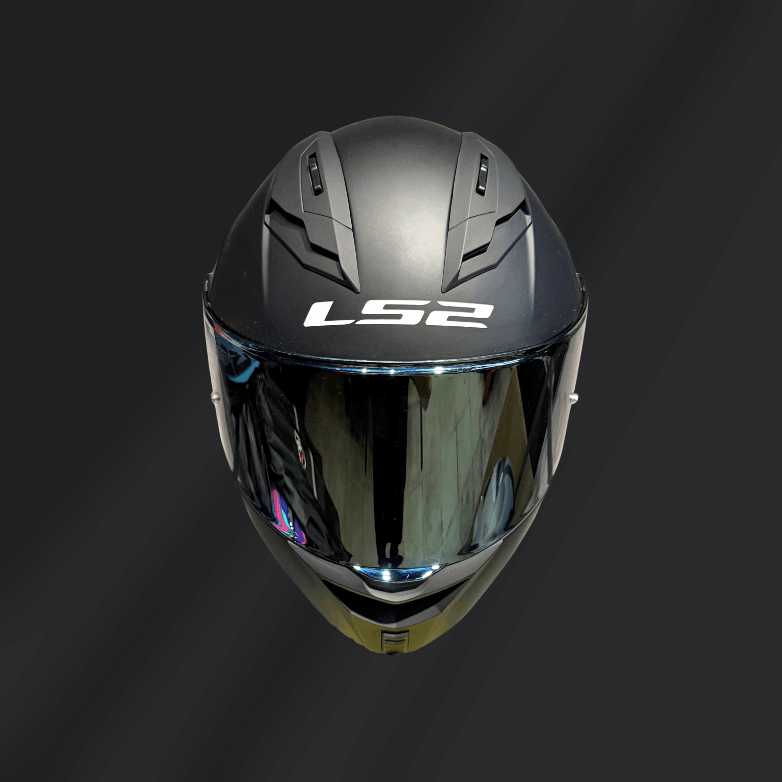 CASCO INTEGRAL LS2 FF806 FUSION NEGRO MATE CON INTERCOM Y LUZ LED
